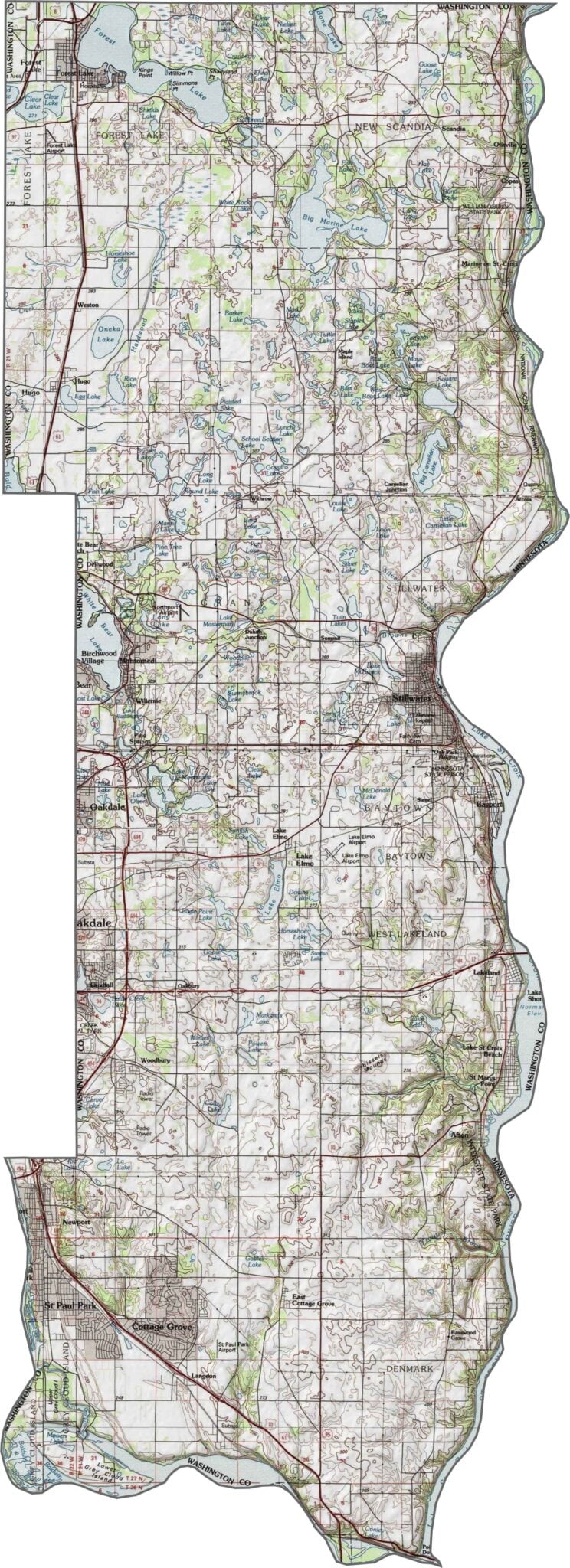 Washington County Map, Minnesota - US County Maps