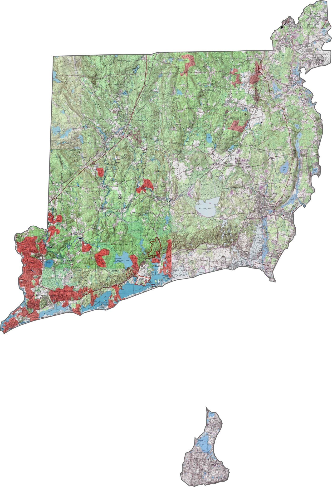 Washington County Map, Rhode Island - US County Maps