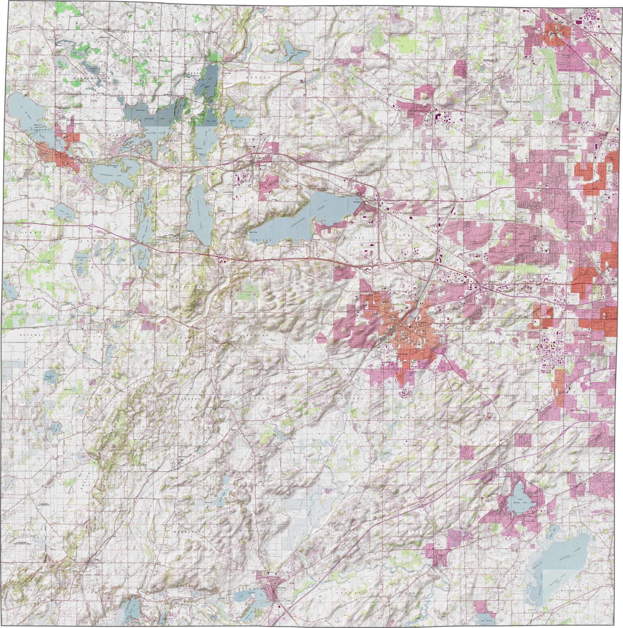 Waukesha County Map, Wisconsin - US County Maps
