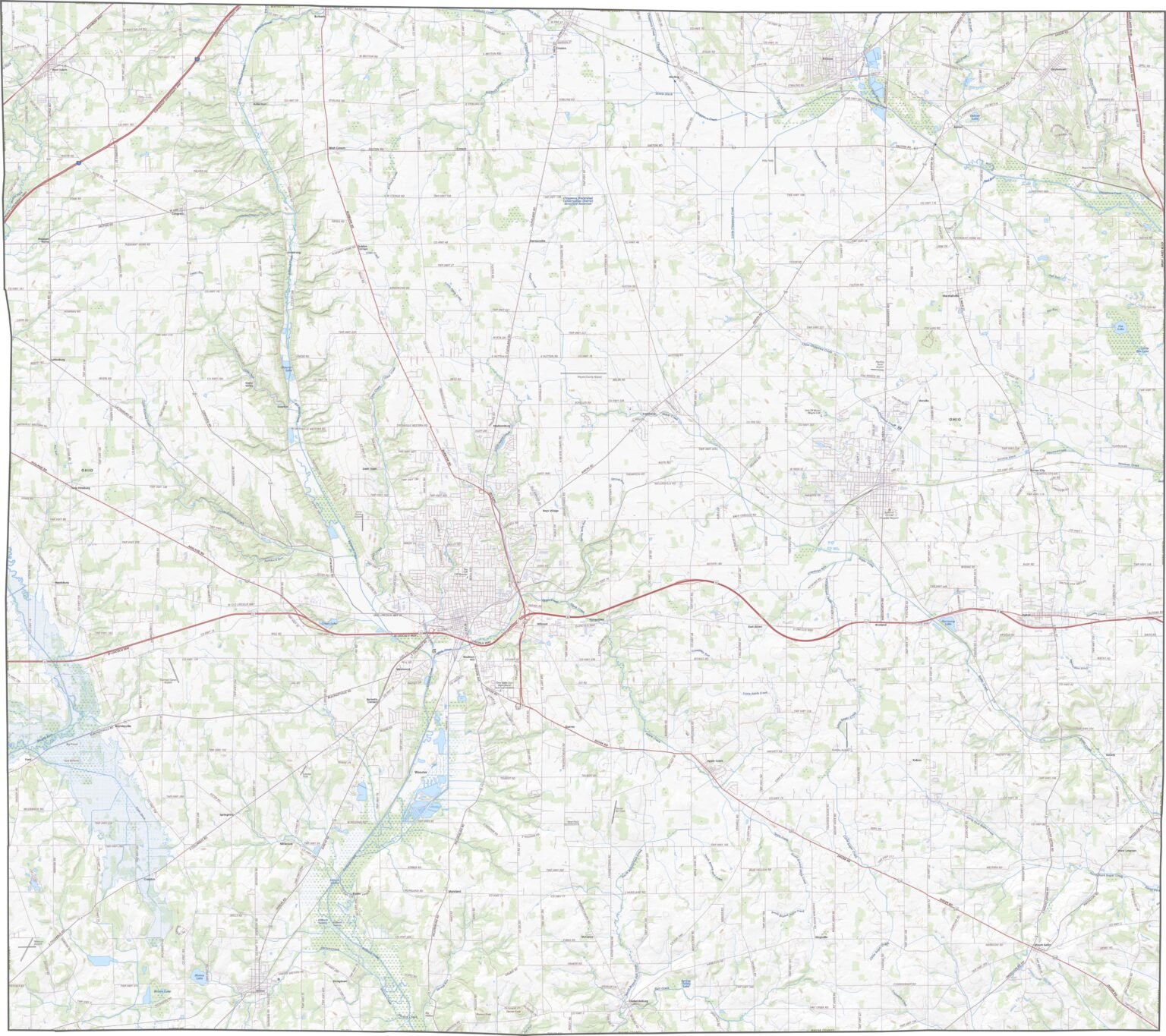Wayne County Map, Ohio - US County Maps