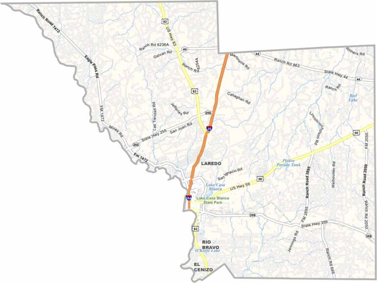 Webb County Map, Texas - US County Maps