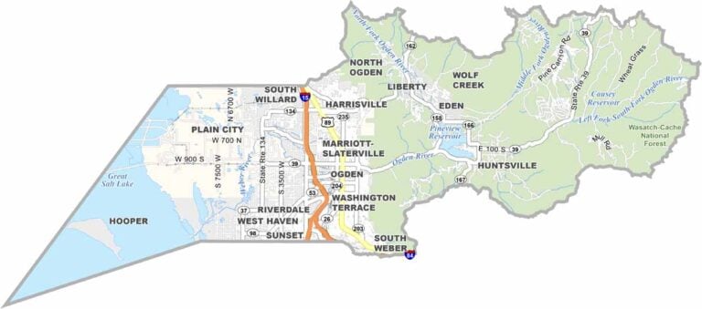 Weber County Map, Utah - US County Maps