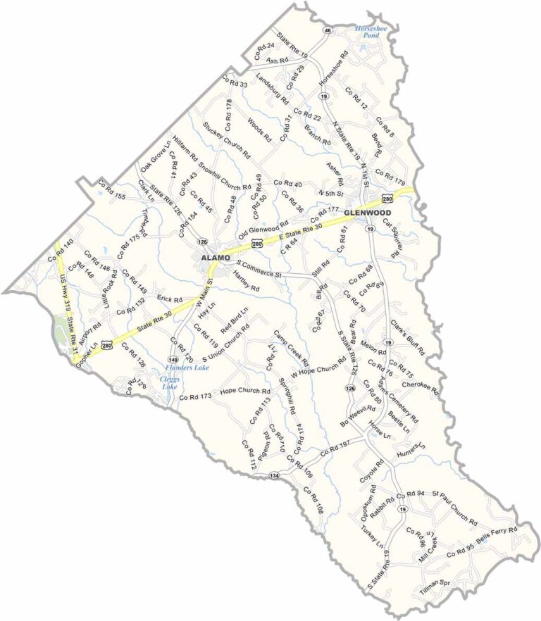 Wheeler County Map, Georgia - US County Maps