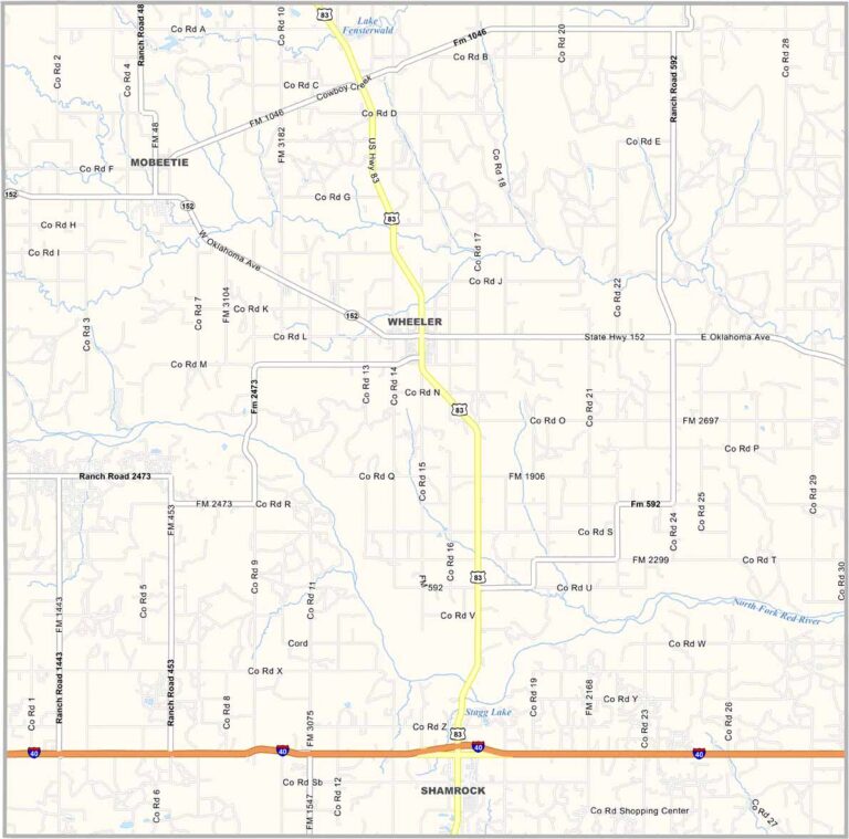 Wheeler County Map, Texas - US County Maps