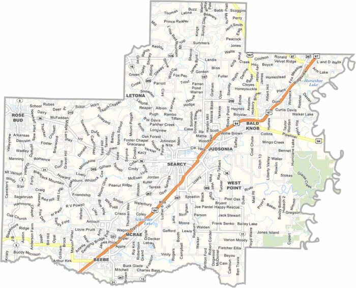 Faulkner County Map, Arkansas - US County Maps