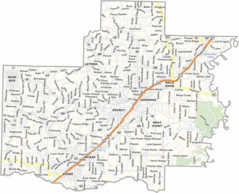Faulkner County Map, Arkansas - US County Maps