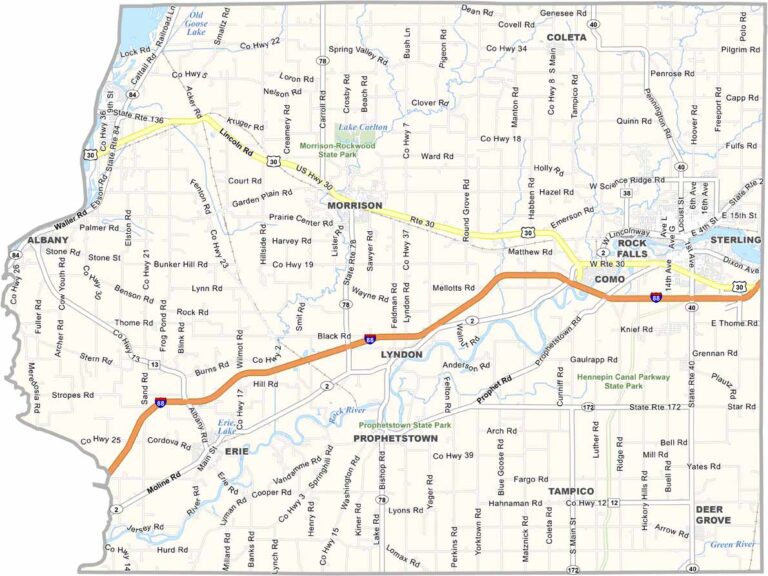 Whiteside County Map, Illinois - US County Maps