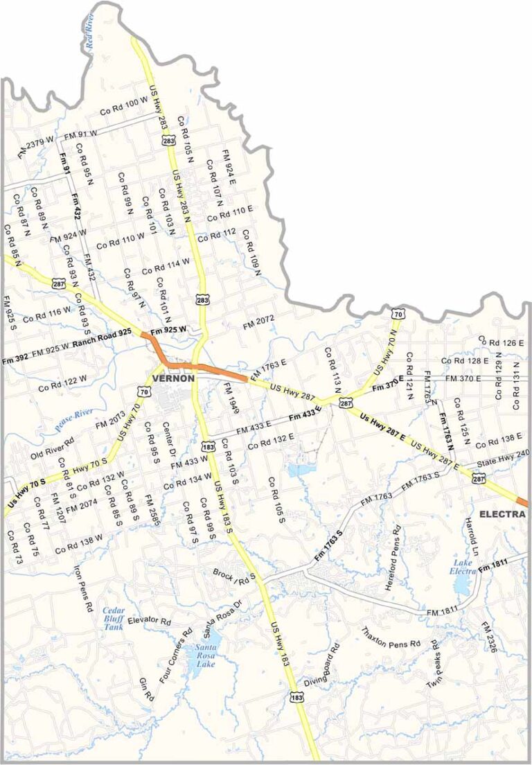 Wilbarger County Map, Texas - US County Maps