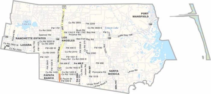 Cameron County Map, Texas - US County Maps
