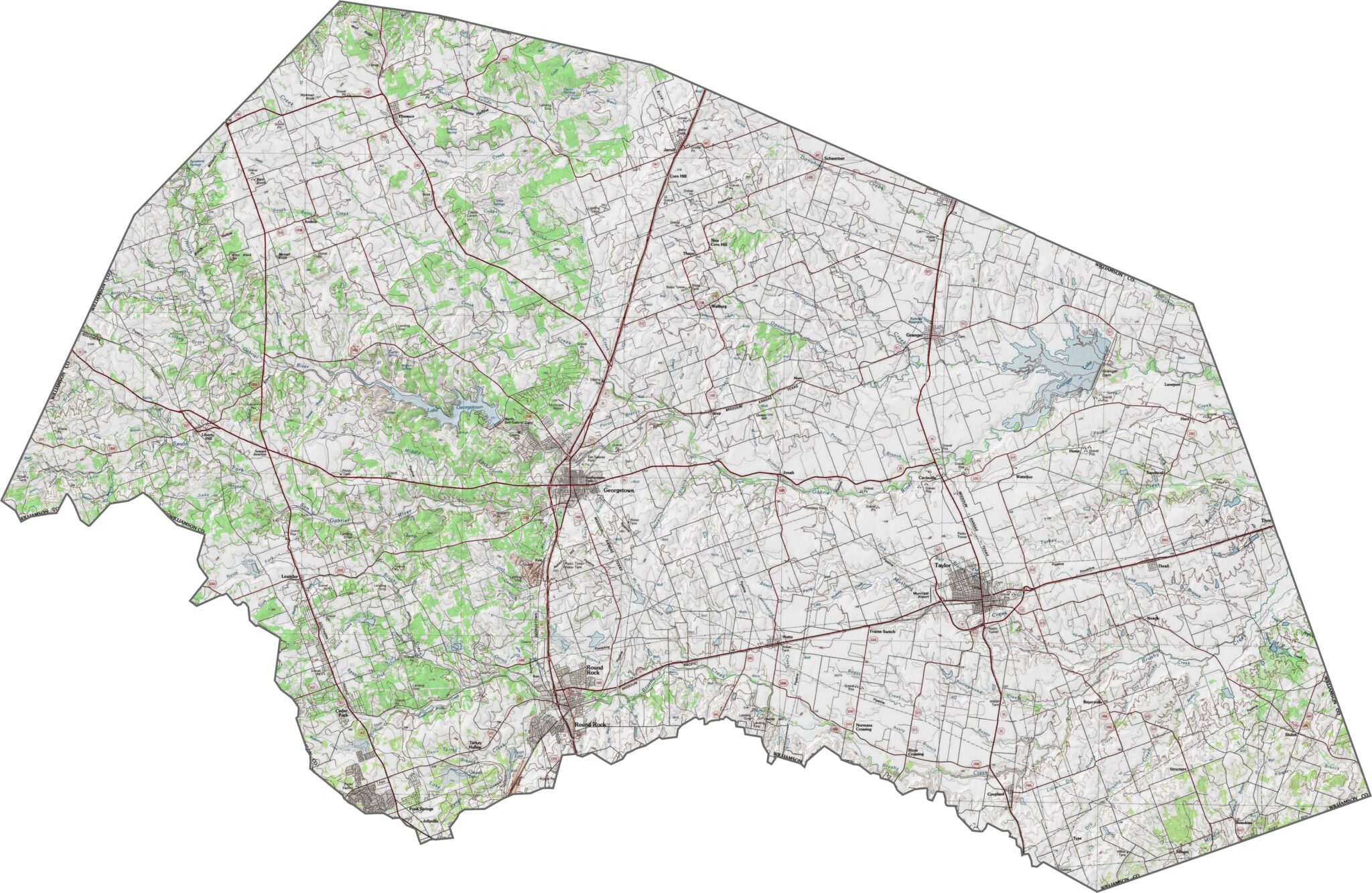 Williamson County Map, Texas - US County Maps