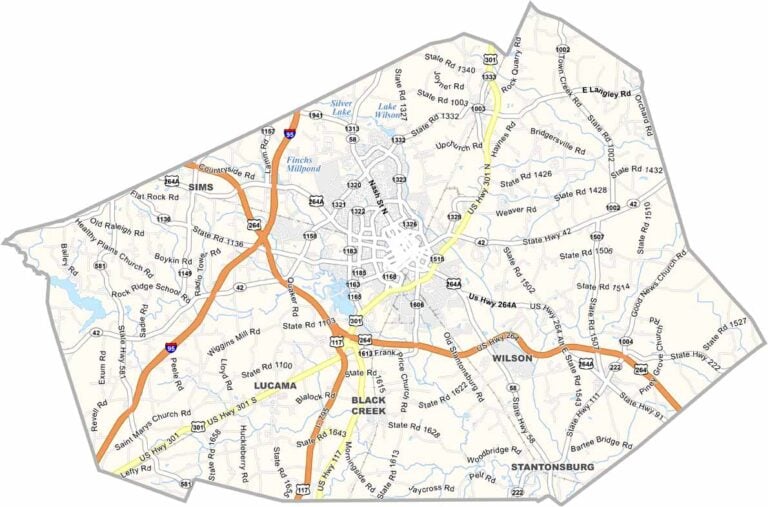 Wilson County Map, North Carolina - US County Maps