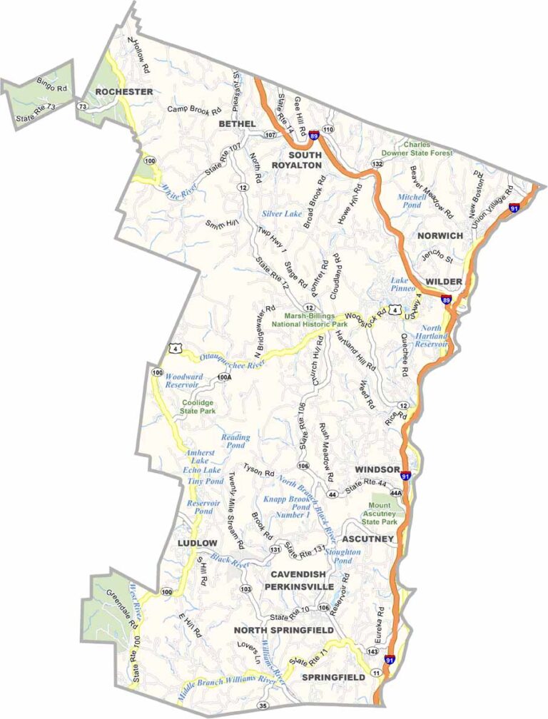 Vermont County Map - US County Maps