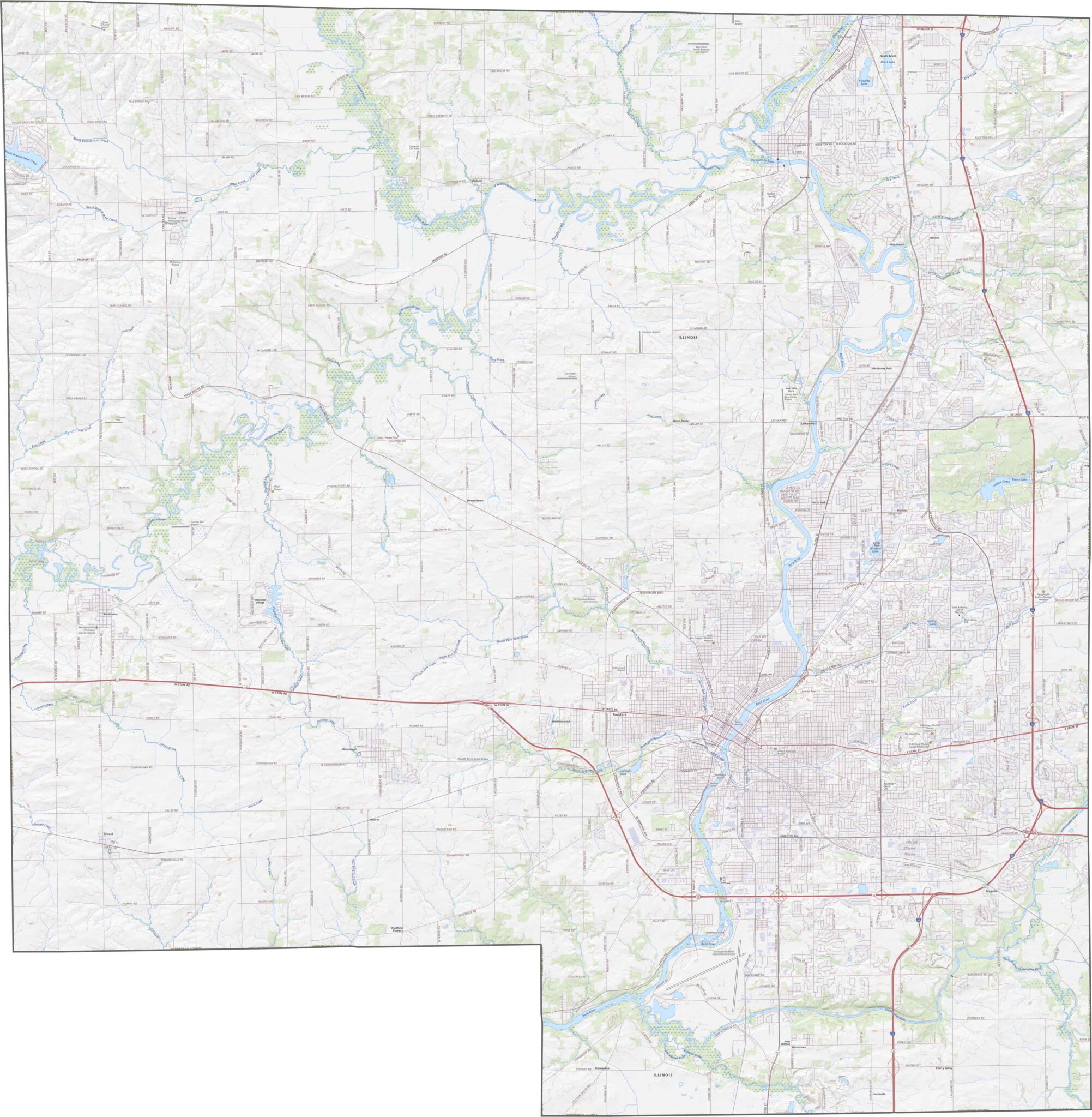 Winnebago County Map, Illinois - US County Maps