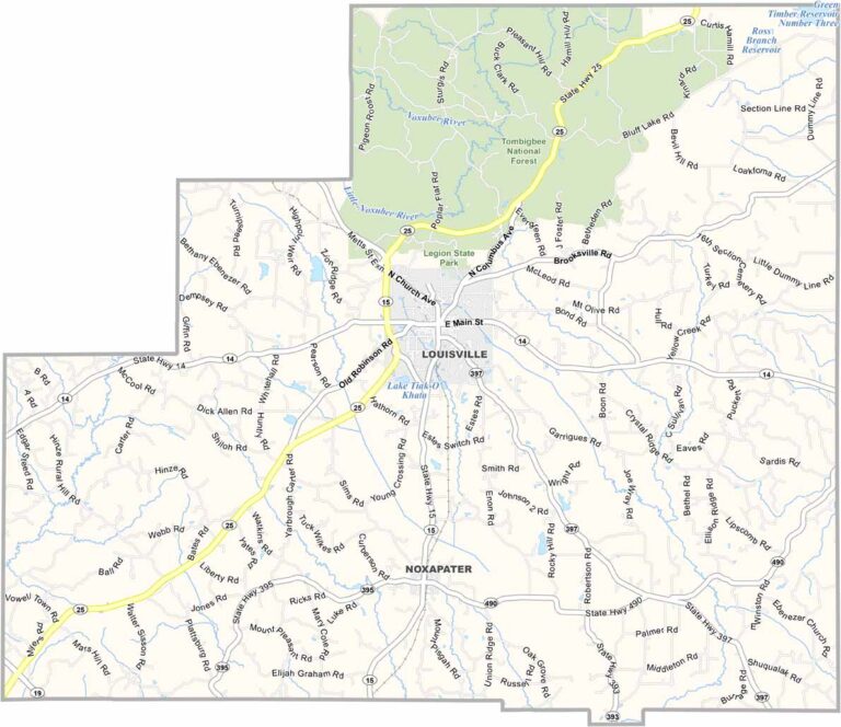 Winston County Map, Mississippi - US County Maps