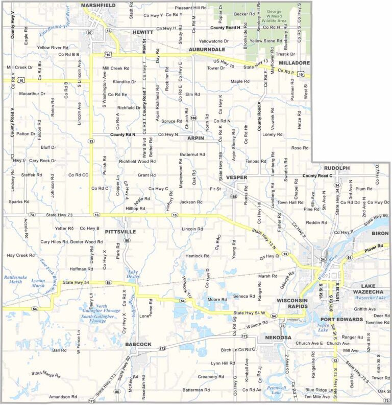 Marathon County Map, Wisconsin - US County Maps