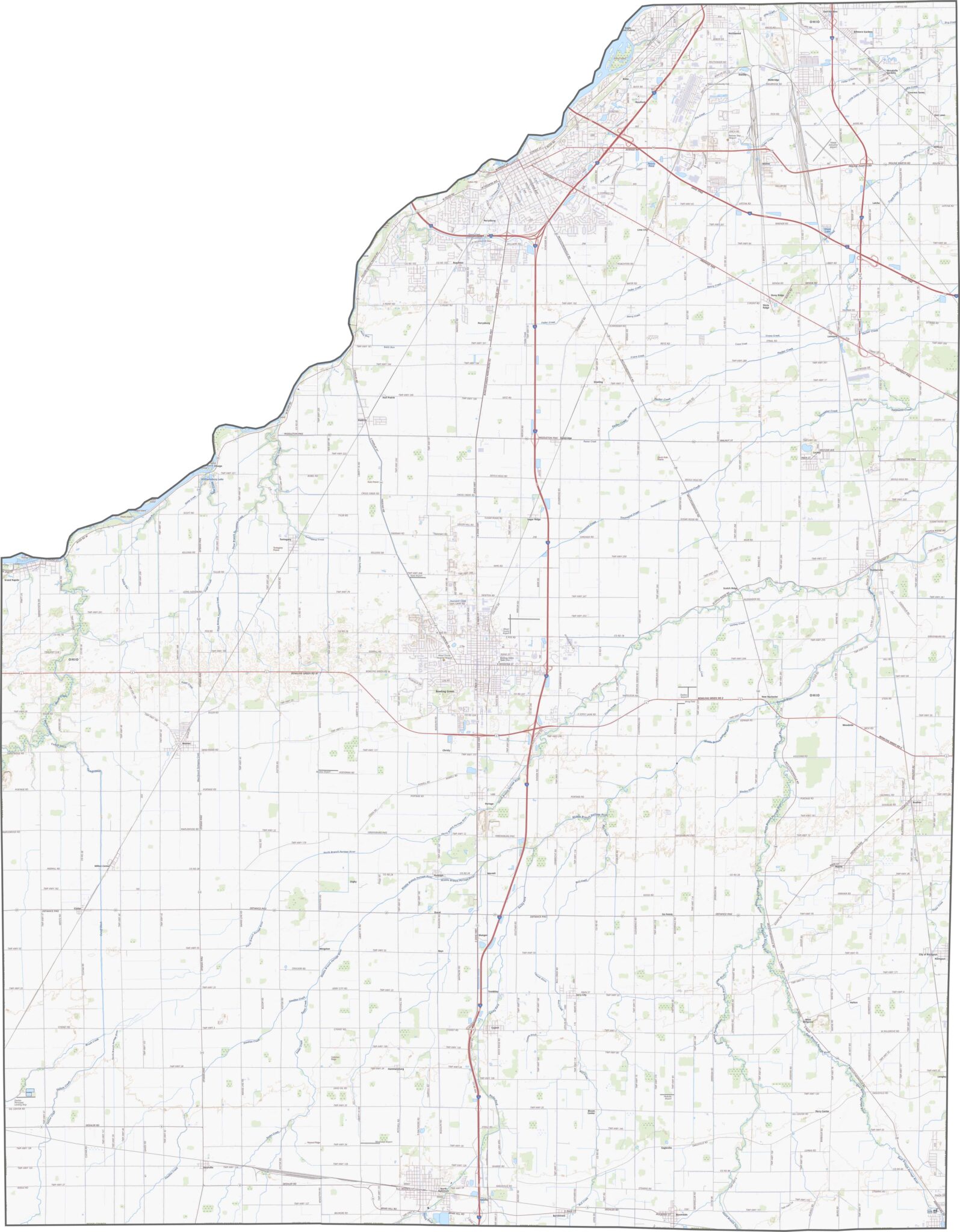 Wood County Map, Ohio - US County Maps