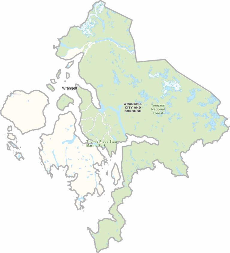 Wrangell City and Borough Map, Alaska - US County Maps