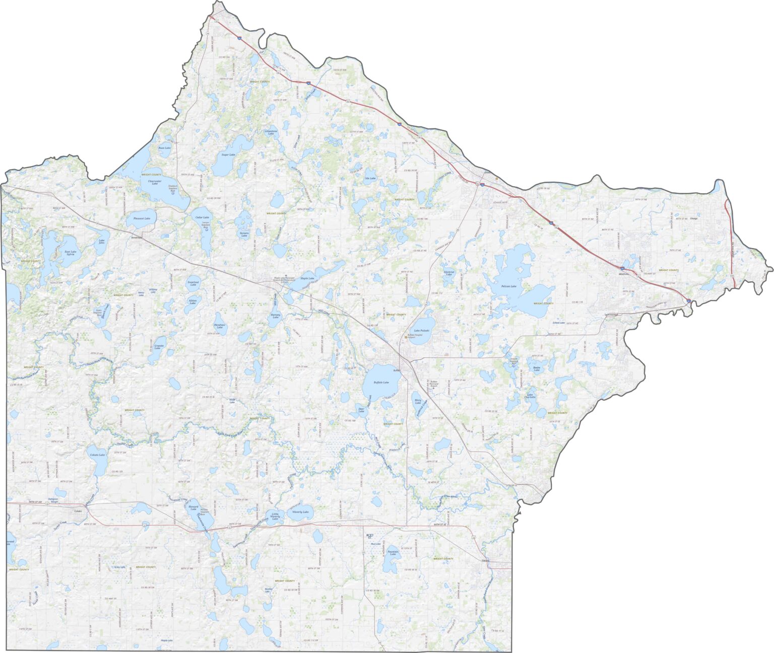 Wright County Map, Minnesota - US County Maps