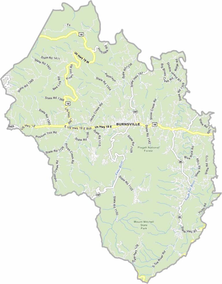 Buncombe County Map, North Carolina - US County Maps