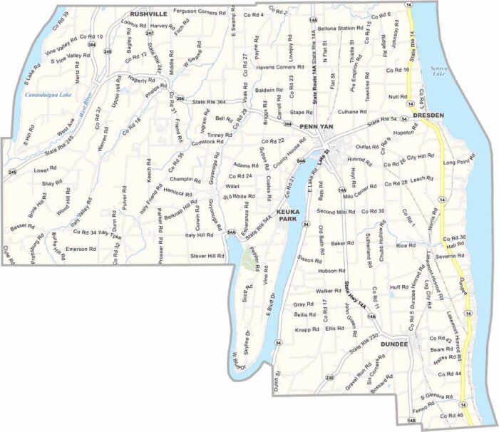 Yates County Map, New York - US County Maps
