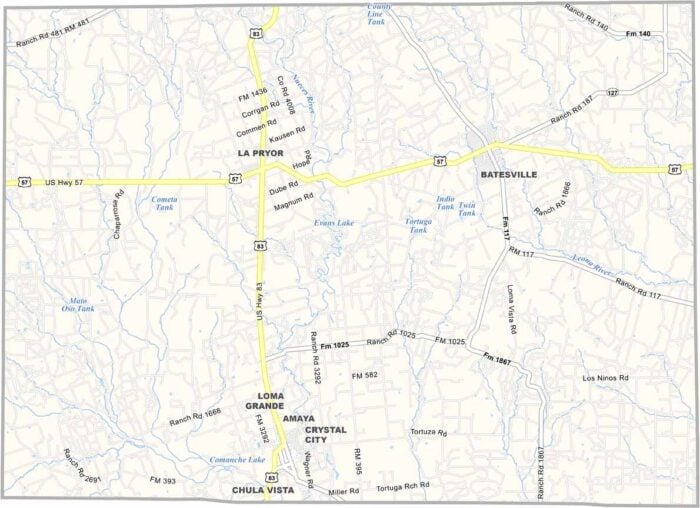 Zavala County Map, Texas - US County Maps