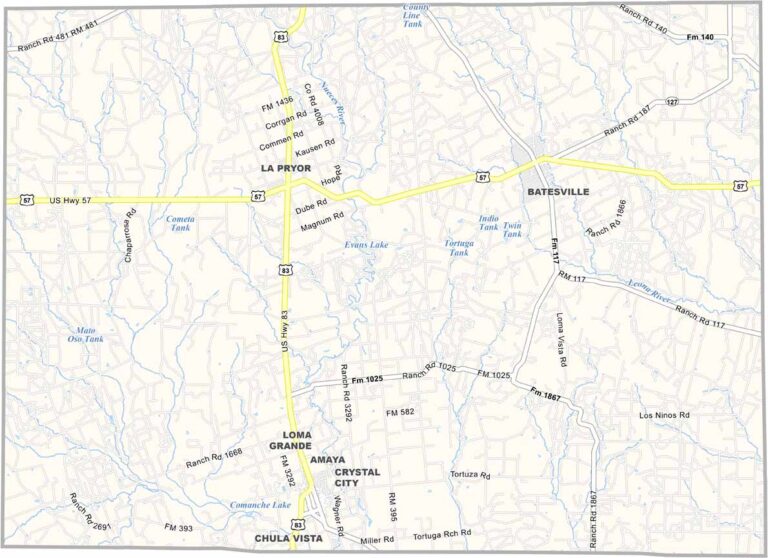 Zavala County Map, Texas - US County Maps